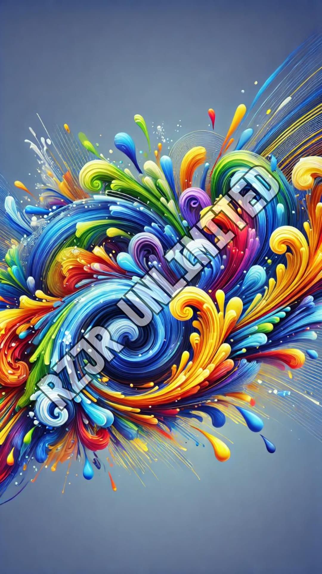 Vibrant Digital Art Set – Chromatic Currents – Rainbow Swirls ...