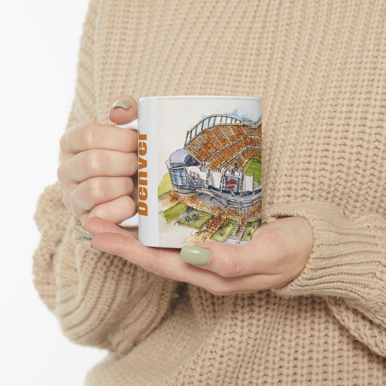 Denver Broncos Stadium Coffee Mug - NFL Fan Gift - Etsy