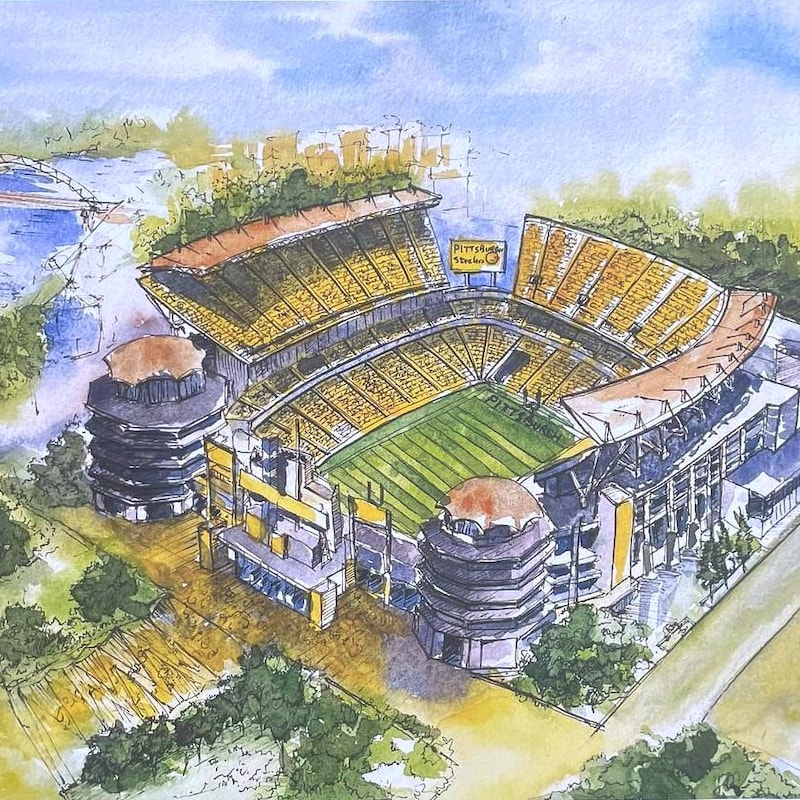 Steelers Watercolor Art - Etsy