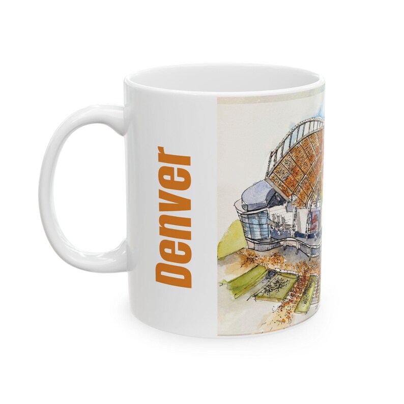 Denver Broncos Stadium Coffee Mug - NFL Fan Gift - Etsy