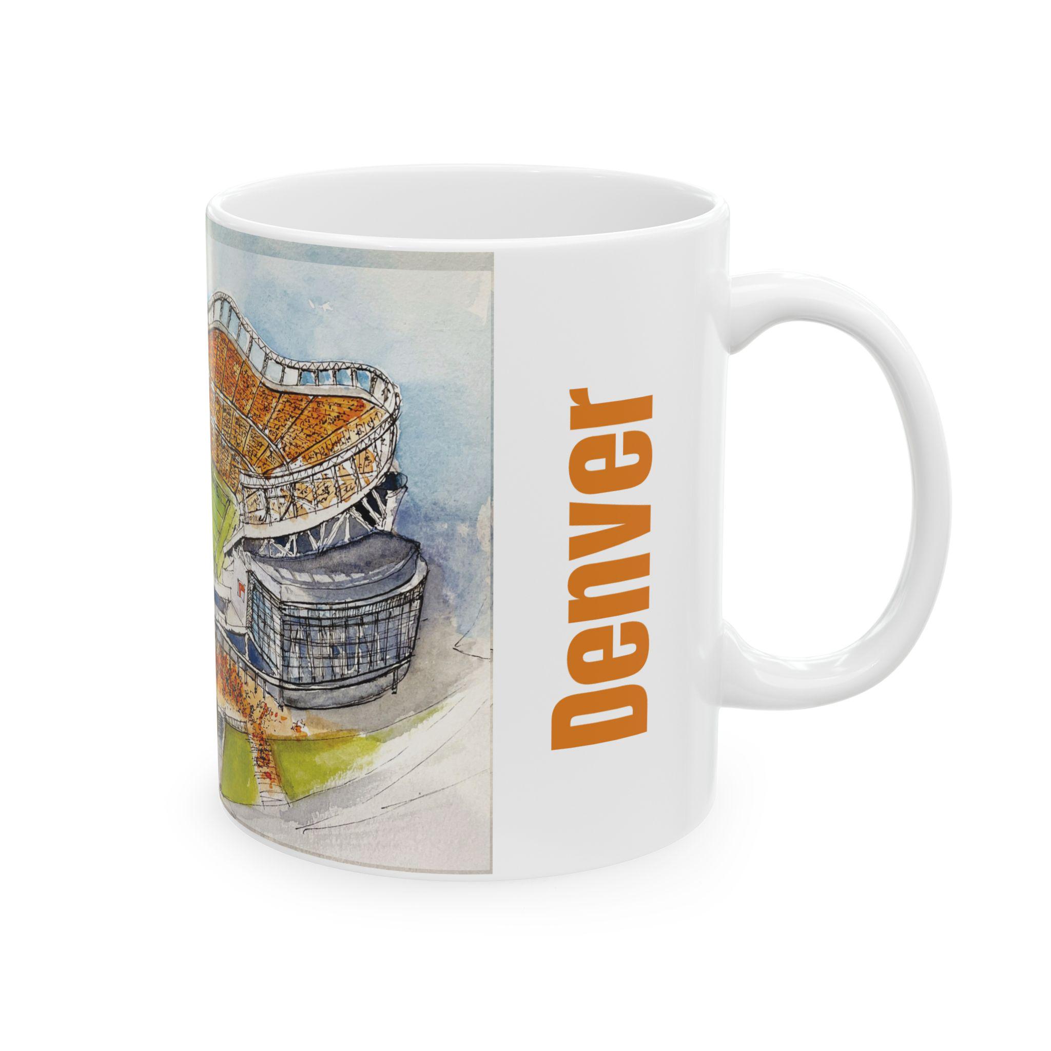 Denver Broncos Stadium Coffee Mug - NFL Fan Gift - Etsy