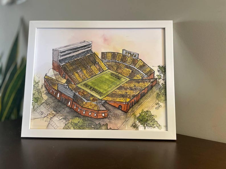 Kinnick Stadium Watercolor Print: Iowa Hawkeyes Football Art - Etsy
