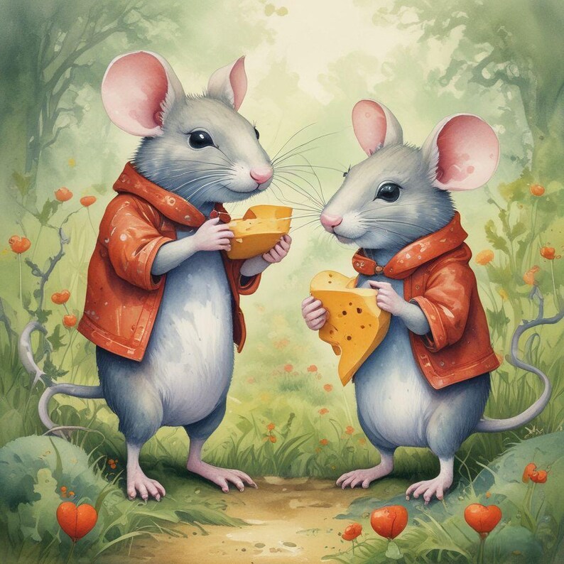 Valentine Mice Bundle of 9 Digital Png Files for Download - Etsy