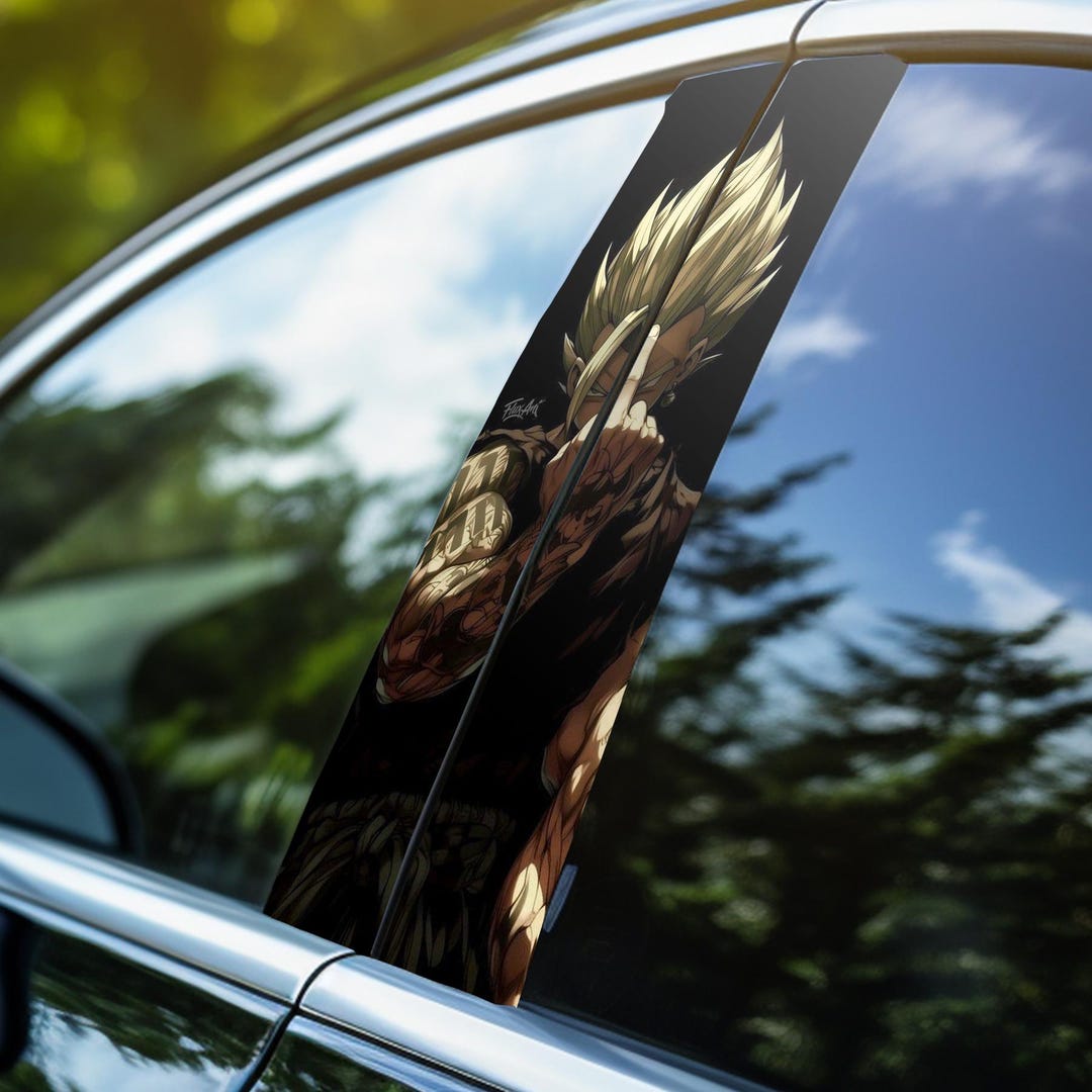 Goku Car Pillar Decal – Customizable Anime Wrap, Universal Fit - Etsy