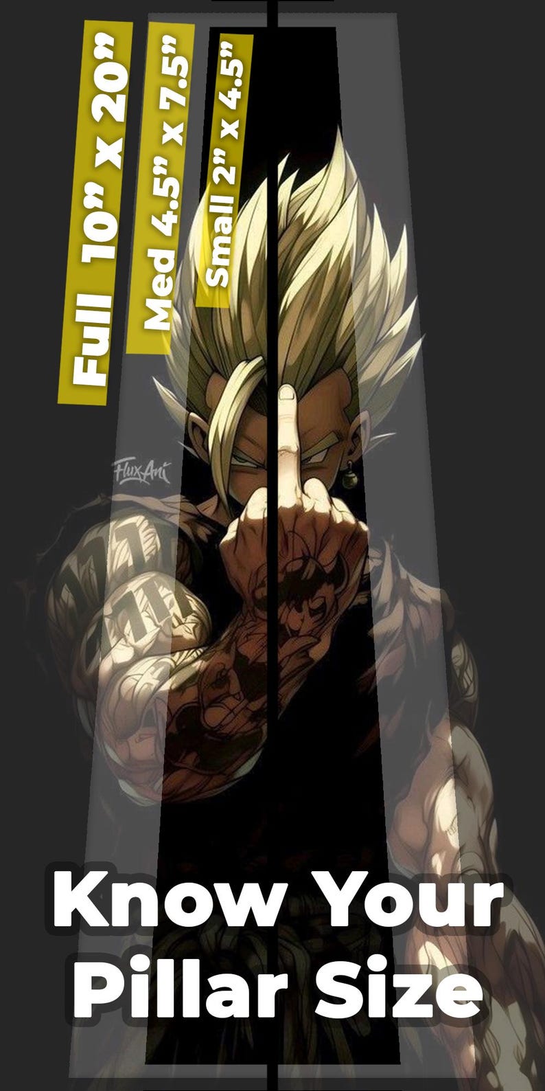 Goku Car Pillar Decal – Customizable Anime Wrap, Universal Fit - Etsy