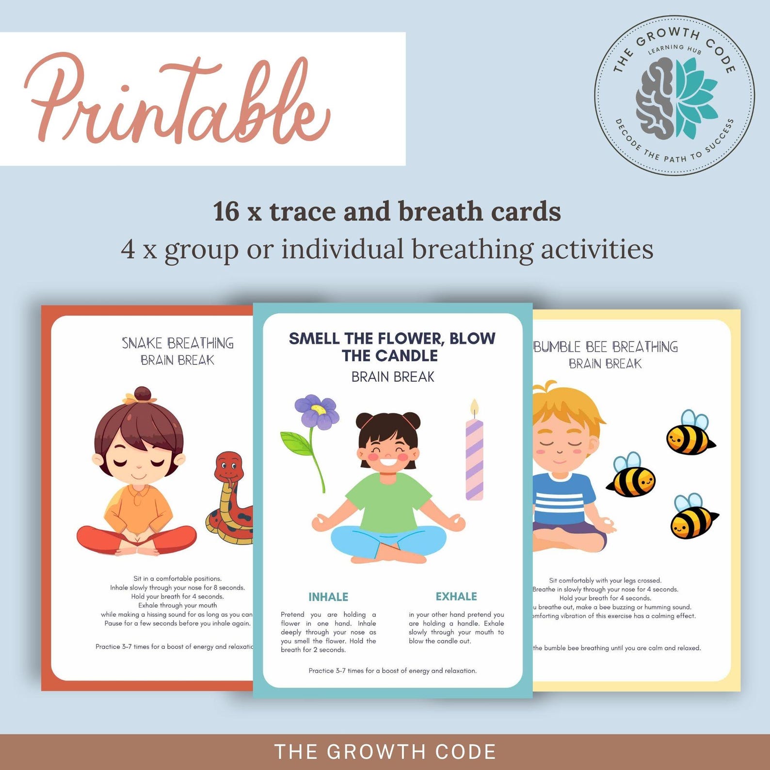 Mindfulness and Breathing Activity Cards | 20 Printable Calming ...