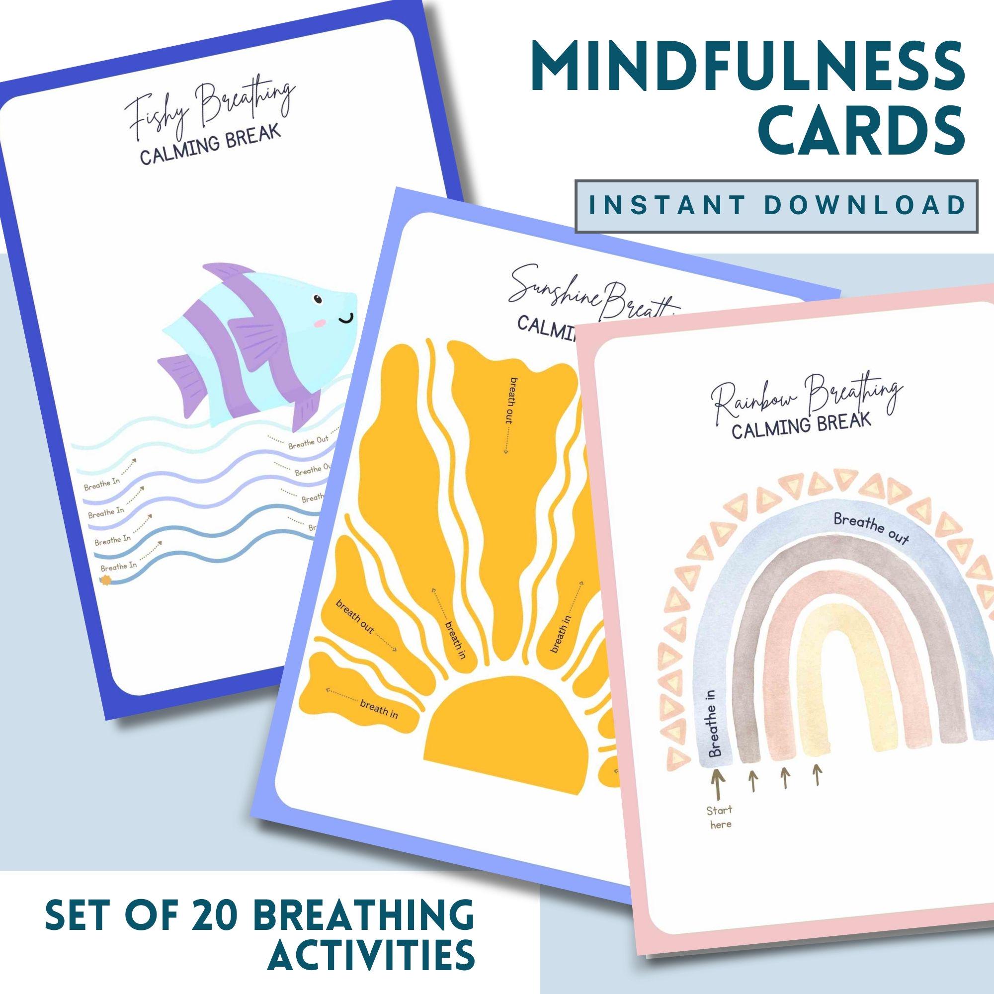 Mindfulness and Breathing Activity Cards | 20 Printable Calming ...