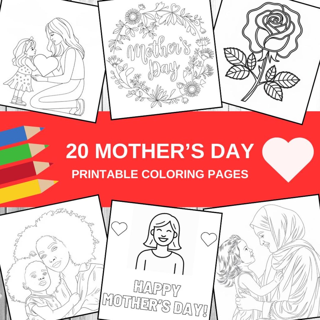 Mother's Day Coloring Book for Kids | 20 Printable Mother's Day ...