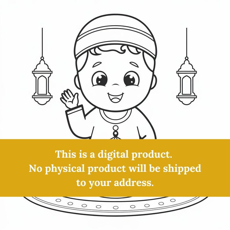 Ramadan Coloring Book for Kids: 40 Printable Pages - Digital PDF A4 ...