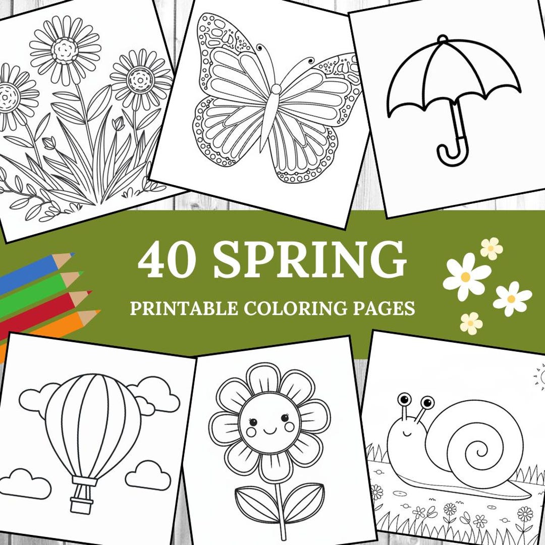 Spring Coloring Book for Kids | 40 Spring Coloring Pages | Printable ...