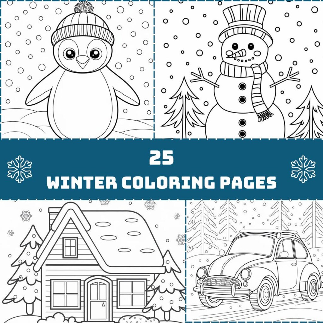Funny Winter Coloring Book for Kids | 25 Snowy Coloring Pages ...