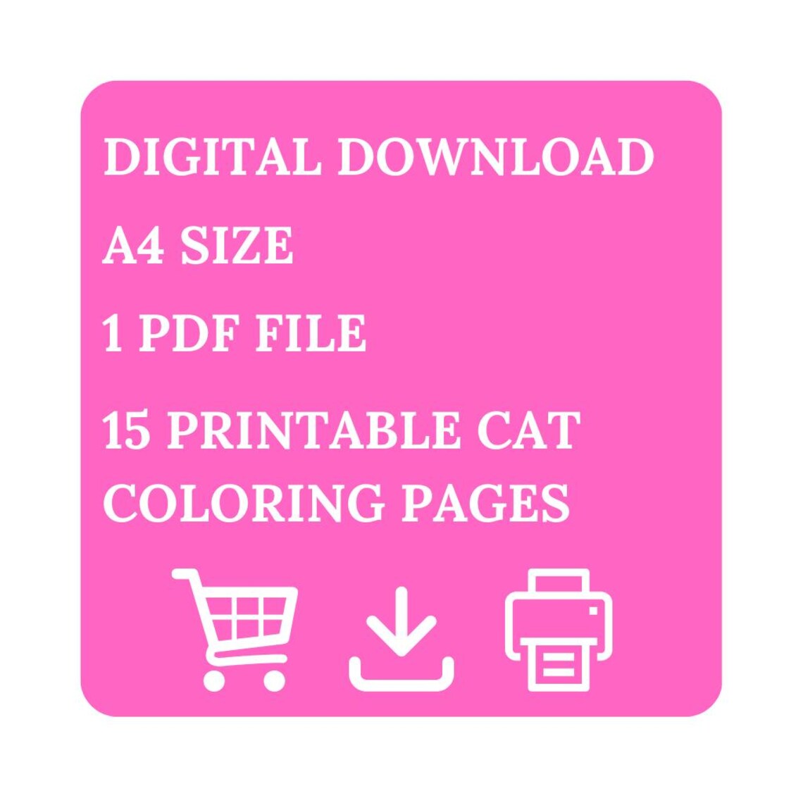 Cute Cats Coloring Book for Kids| 15 Cute Cat Coloring Pages ...