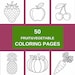 Fruit & Vegetable Coloring Book for Kids: 50 Printable Pages (PDF ...
