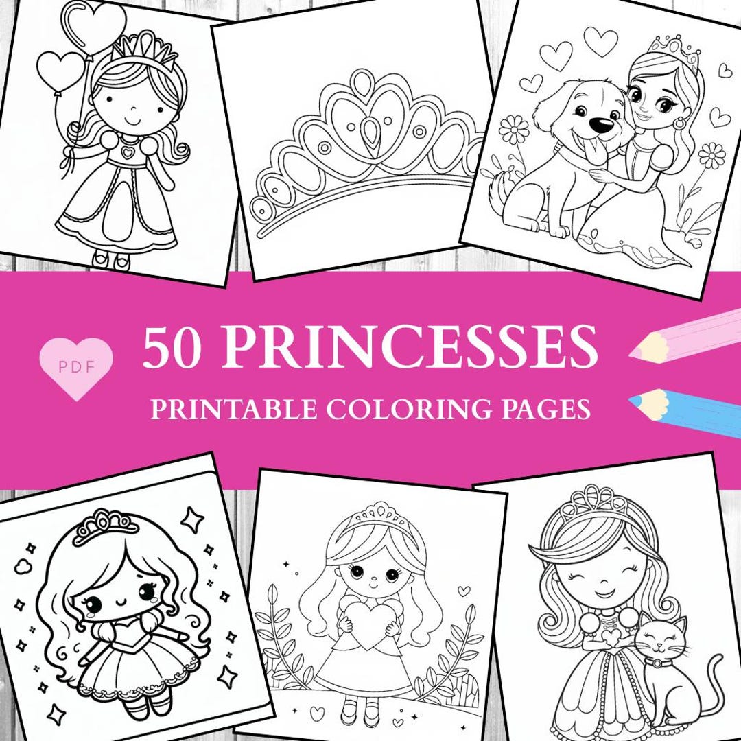 50 Printable Cute Princess Coloring Pages for Kids | Easy Princess ...