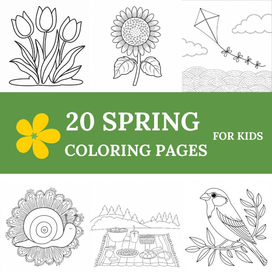 Spring Coloring Book for Kids | 20 Printable Spring Coloring Pages ...