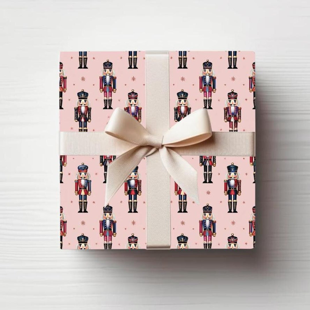 Petite Pink Nutcracker Wrapping Paper Holiday Gift Wrap Nutcracker Gift ...