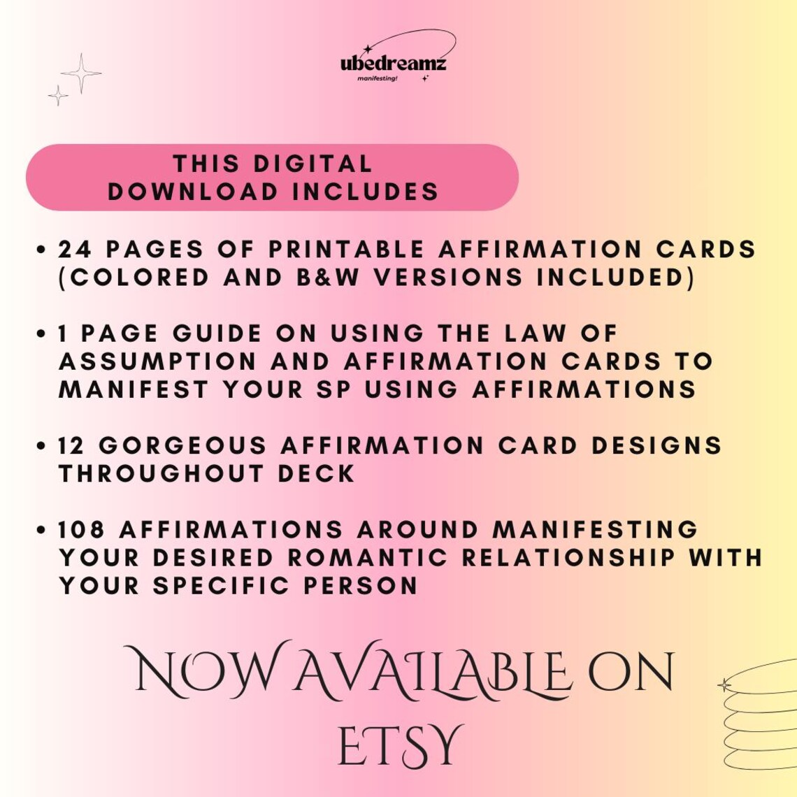 108 Affirmation Cards for Manifesting Your Specific Person | Law of ...