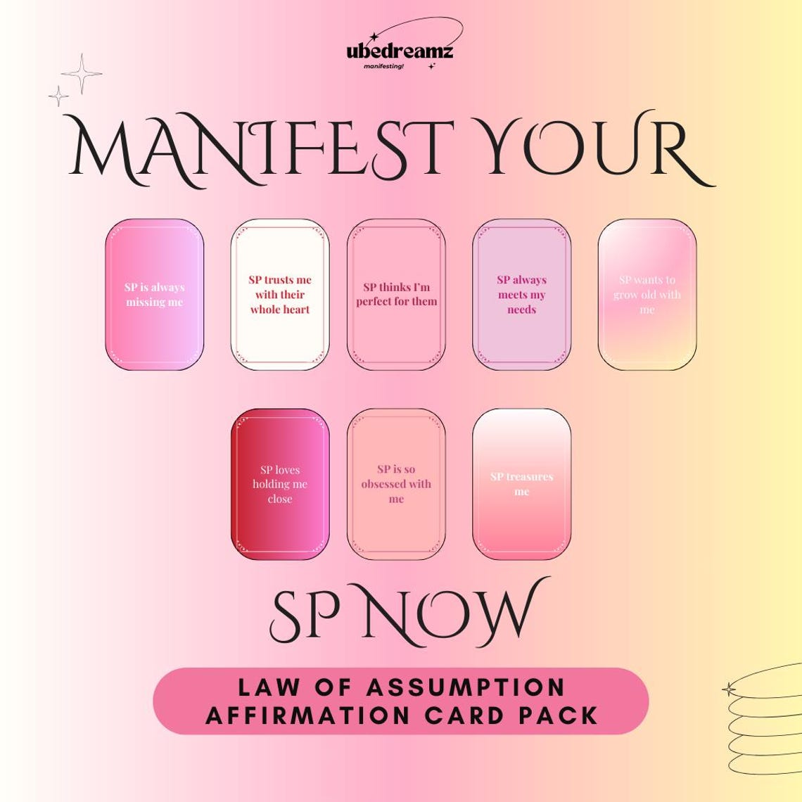 108 Affirmation Cards for Manifesting Your Specific Person | Law of ...
