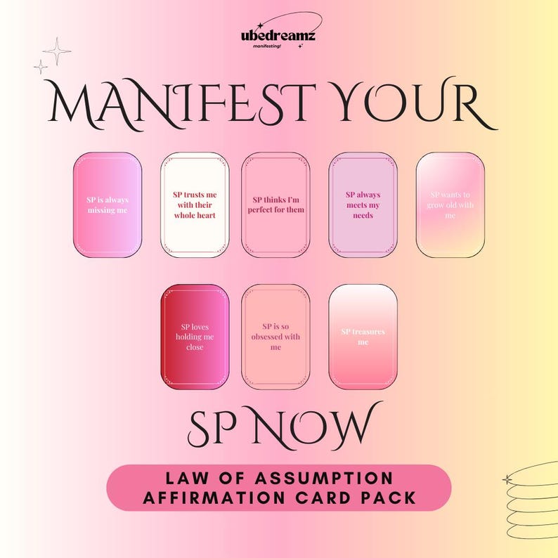 108 Affirmation Cards for Manifesting Your Specific Person | Law of ...