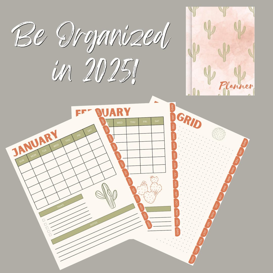 Cactus Themed Blank (undated) Digital Planner - Etsy