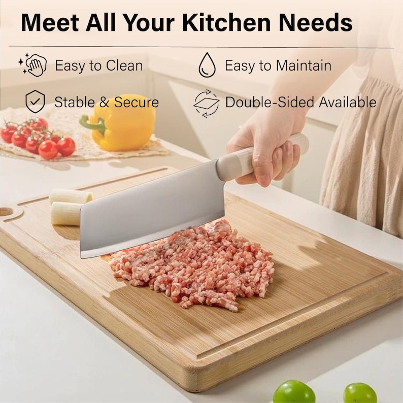 Kitchen Measurement Conversions Chart Whole Bamboo Cutting Board - Dual ...