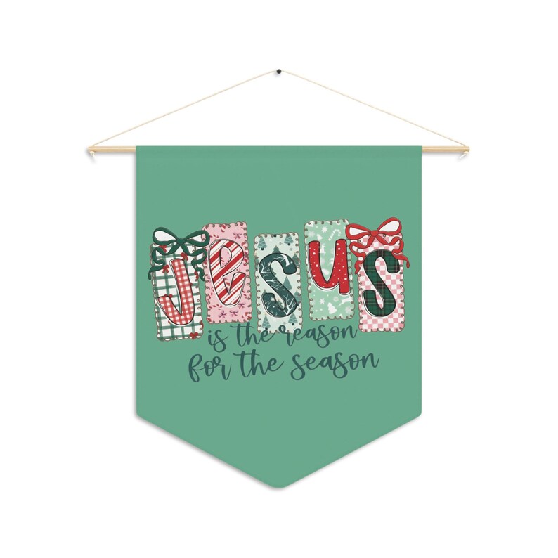 Jesus is the Reason for the Season Pennant Banner | Holiday Decor, Wall ...