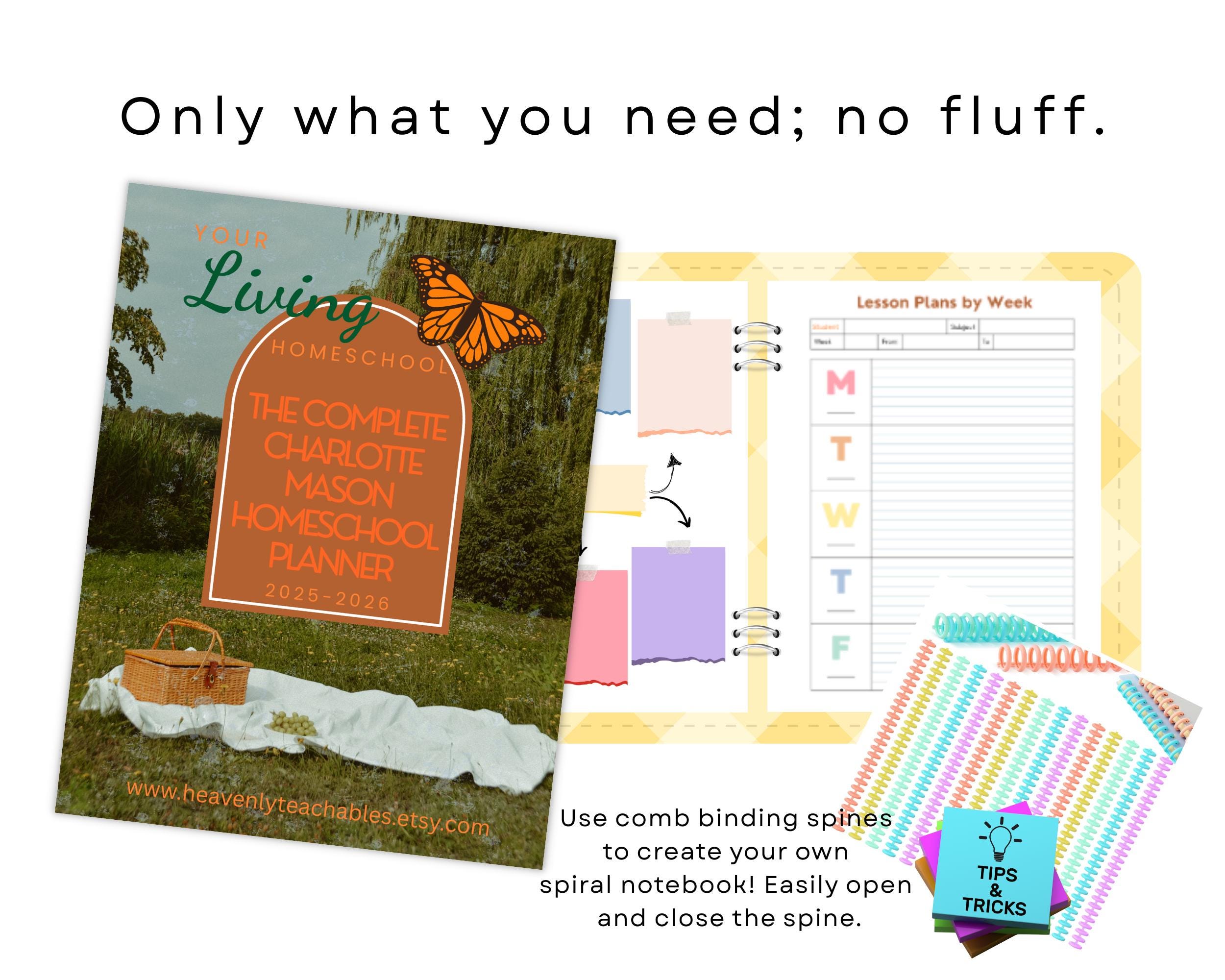 Complete Charlotte Mason Printable Planner, Undated Homeschool Log ...