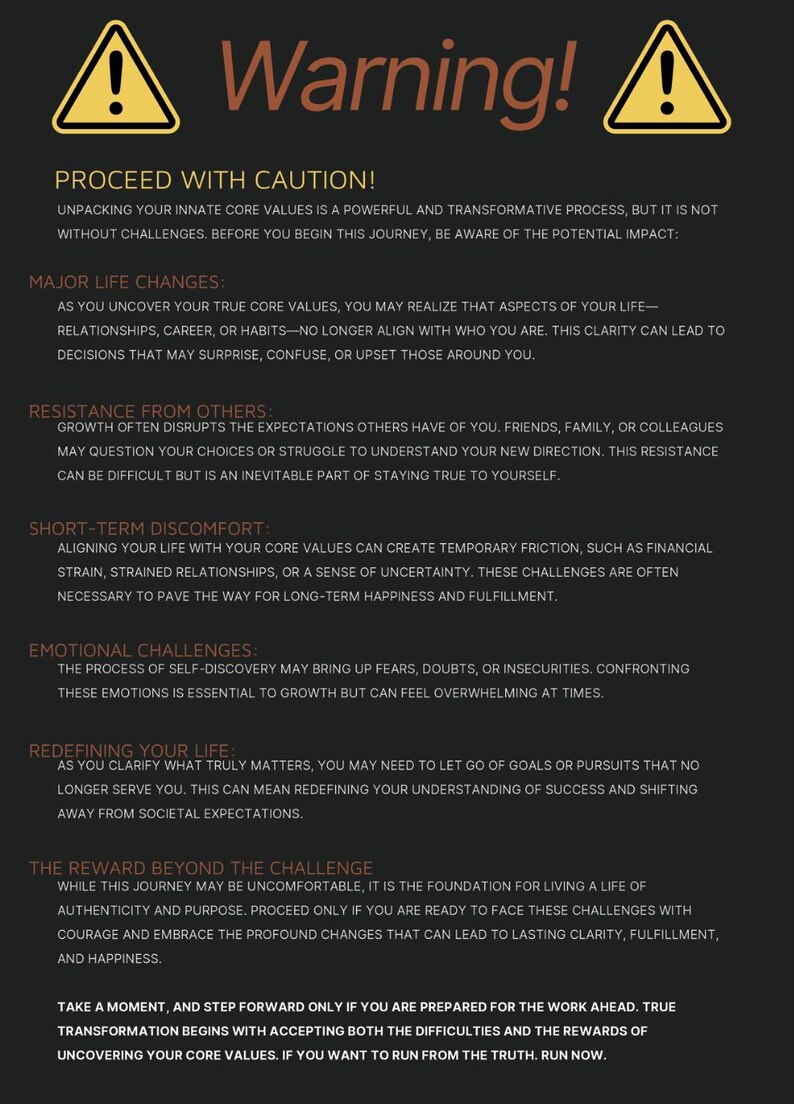 Discover Your Core Values: A Guide to Living Intentionally - Etsy