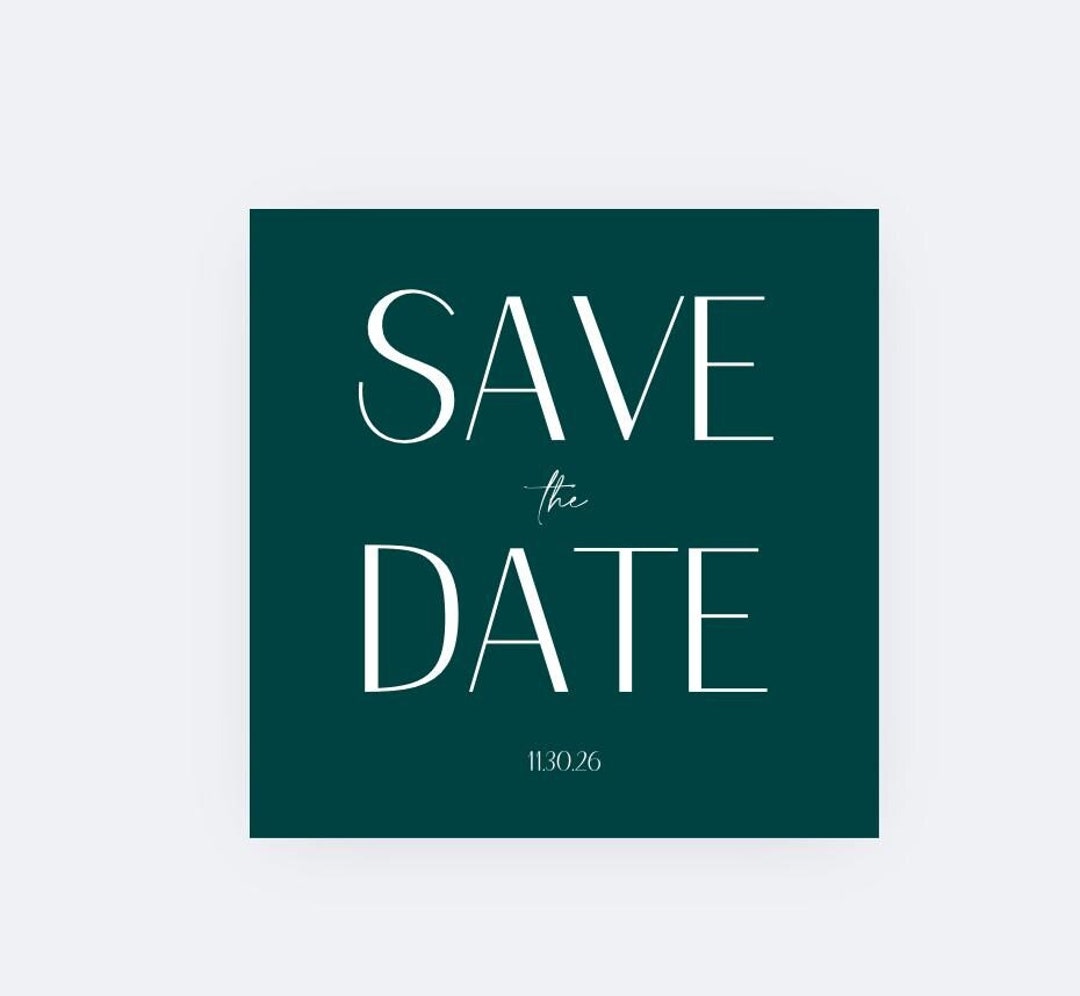 Bold Square Save the Date Canva Template - Etsy