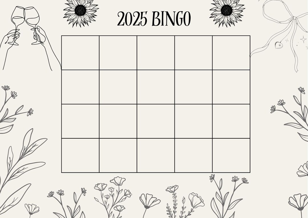 2025 Bingo Template Etsy