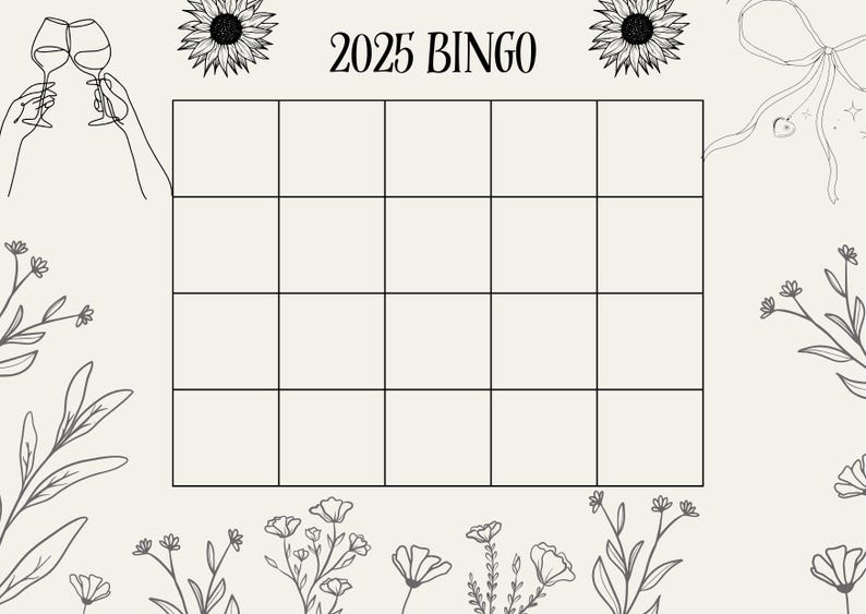 2025 Bingo Template - Etsy