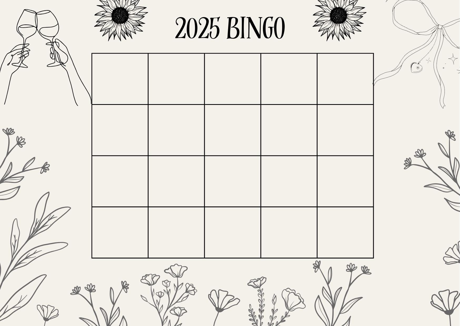 2025 Bingo Template - Etsy
