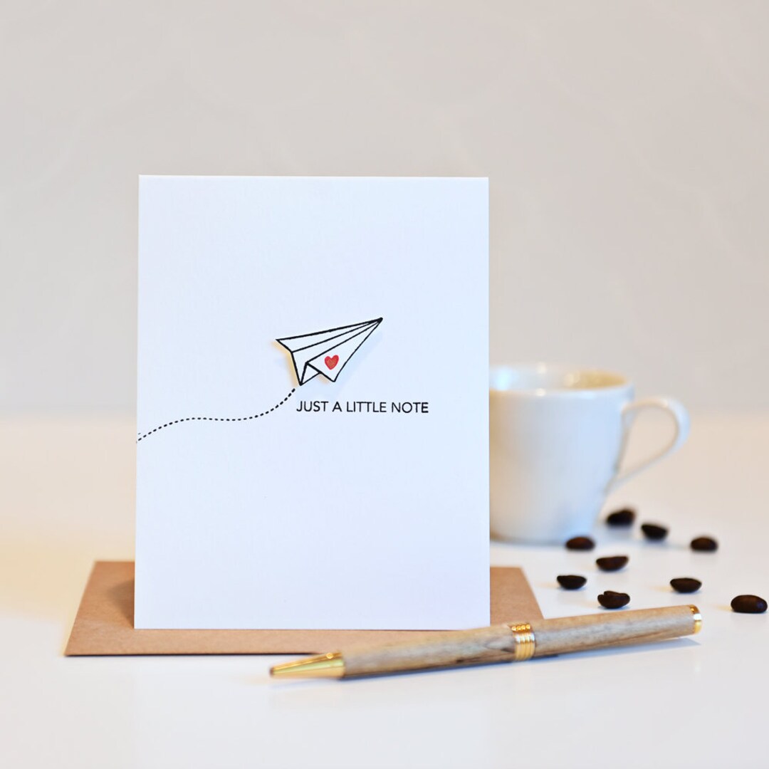 Just a Note Card | Cute Paper Airplane | Just a Note | Minimalist Card ...