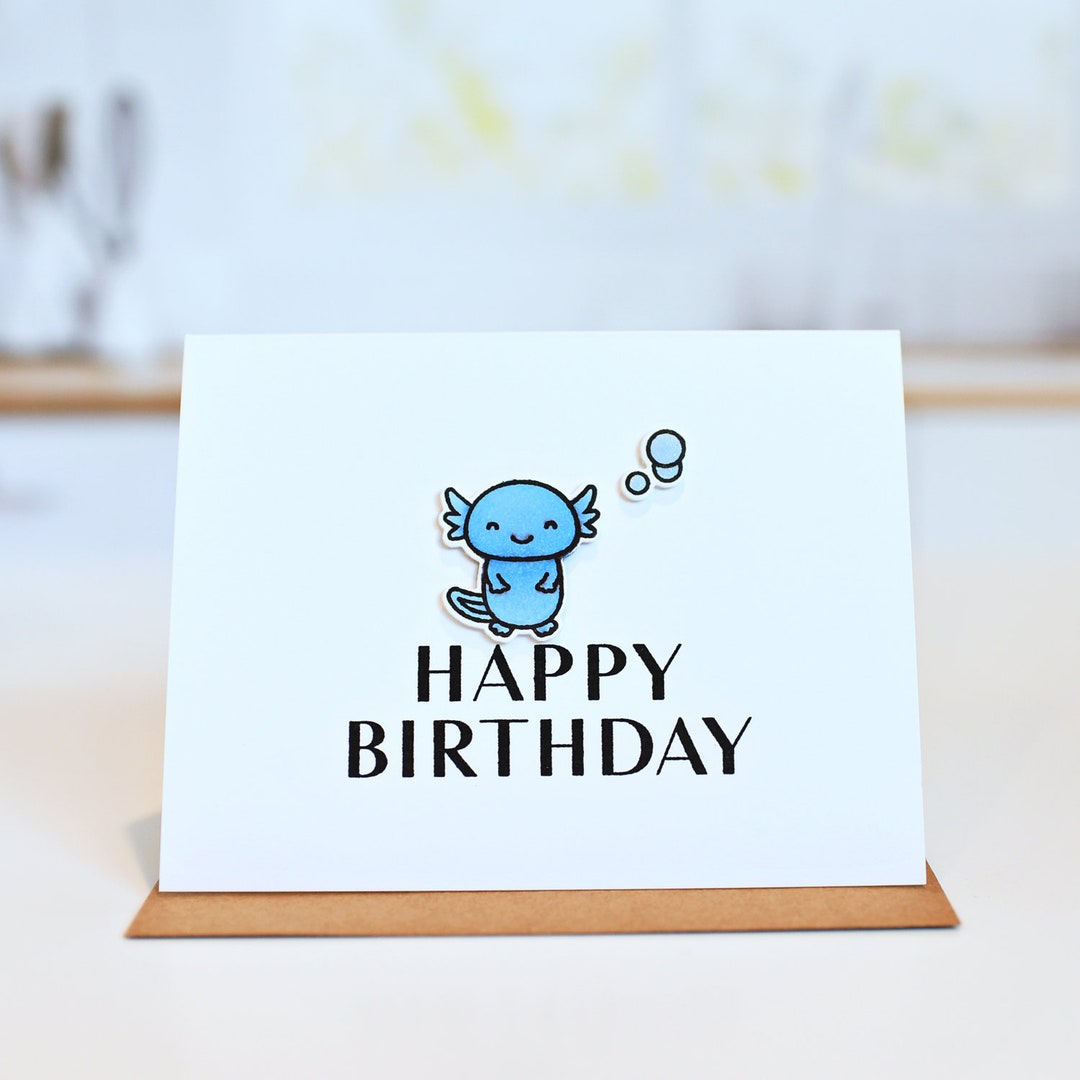 Axolotl Card | Blue Axolotl | Axolotl Birthday | Minecraft Birthday ...