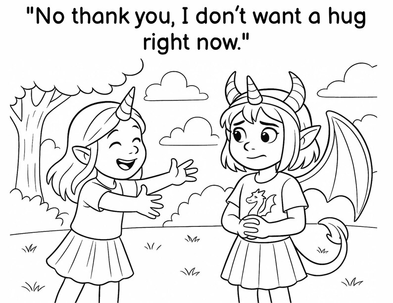 Bella's Bold Boundaries – Printable Kids Coloring Book (12 Pages) - Etsy