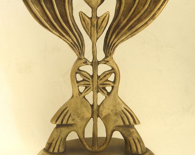 New Design by Shaul Baz, Chanukah Menorah With Special Patina, Birds ...