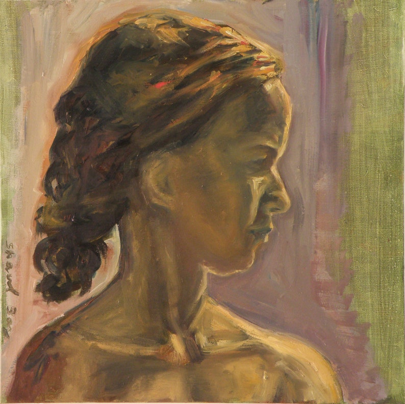 Portrait of Amy an Original Oil on Canvas Painting | Etsy