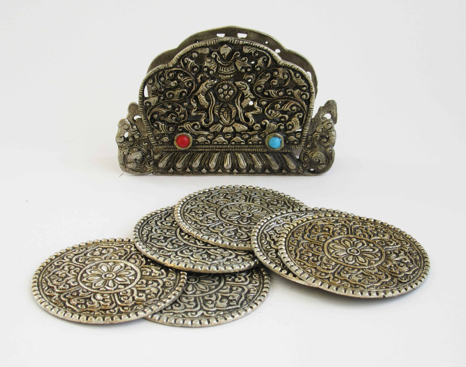 A Set of Six Metal Coasters - Etsy