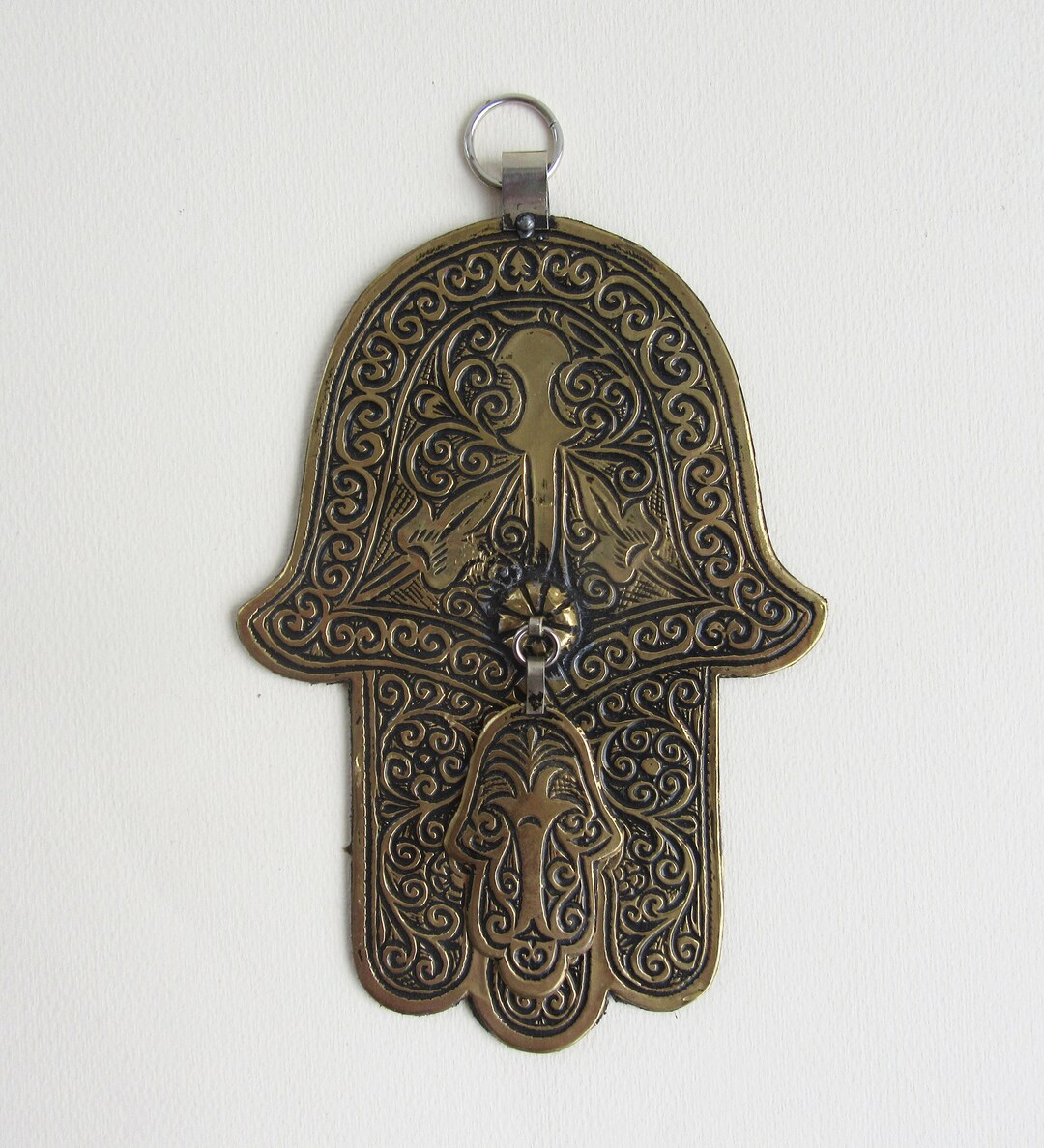 A Metal Hamsa With Dove for Good Luck, Israeliana - Etsy