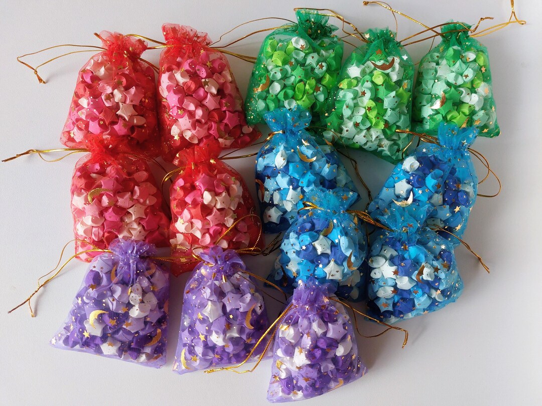 3 Origami Lucky Paper Star Bags - Etsy