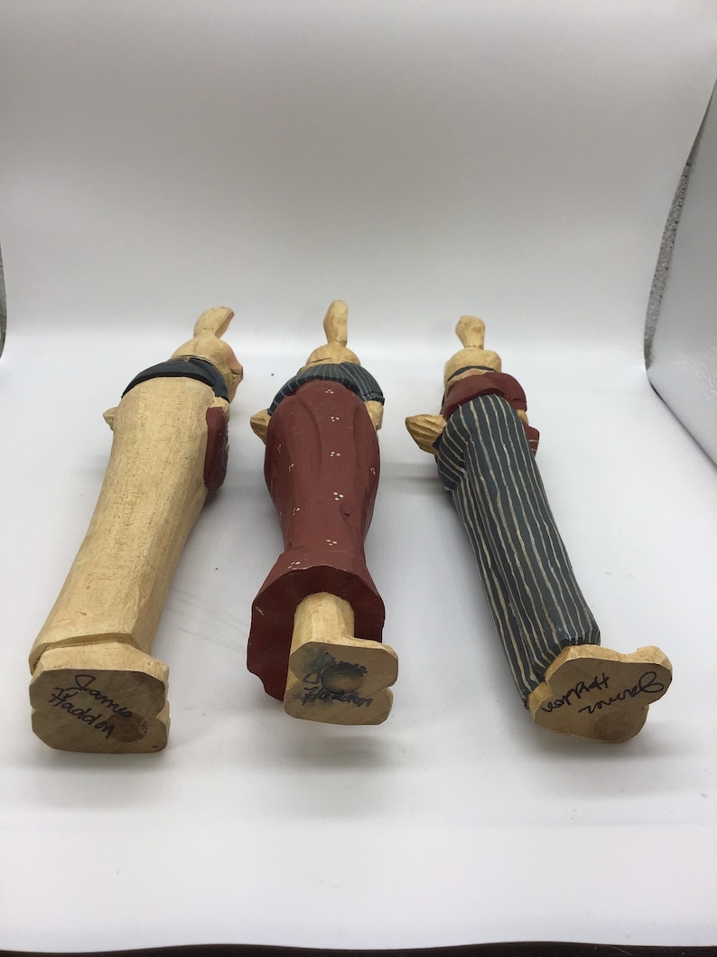 James Haddon Vintage Figurines Hand Carved Bunny Rabbits Folk - Etsy