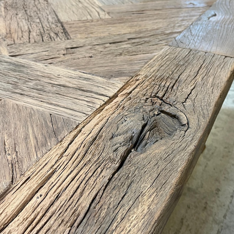 Reclaimed Oak Dining Table, Custom Solid Wood Farmhouse Table, Rustic ...