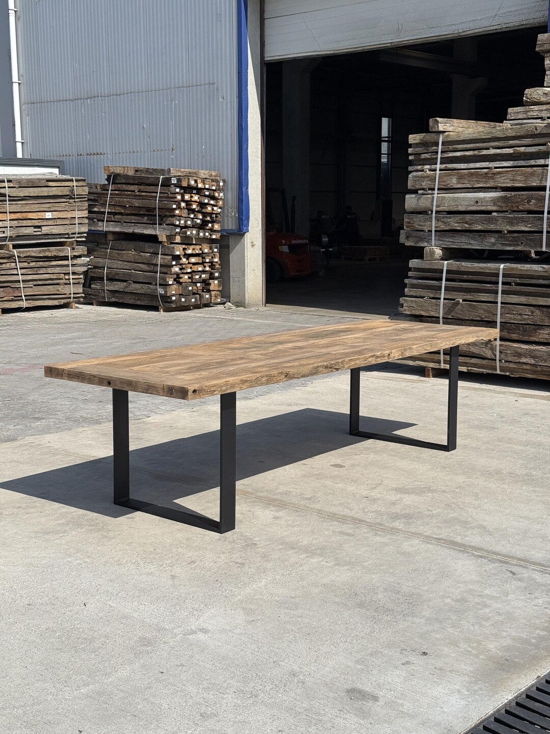 Rustic Reclaimed Wood Table, Industrial Dining Table, Handmade Oak ...