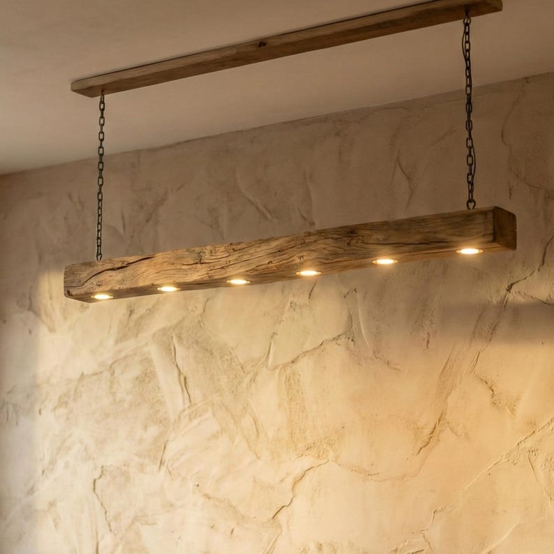 Reclaimed Oak Beam Pendant Light, Rustic Farmhouse Lighting - Etsy