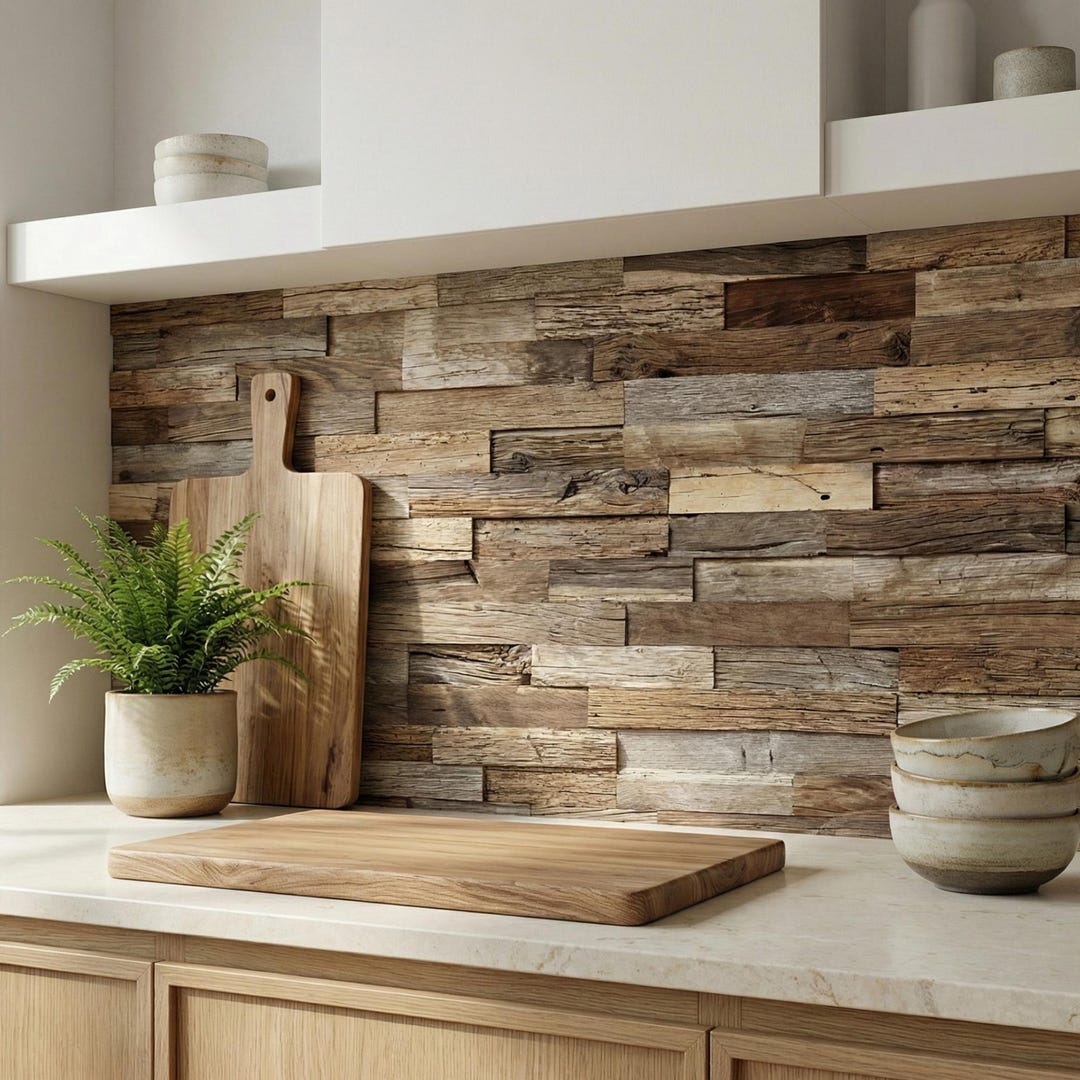 Reclaimed Wood 3D Wall Panels,rustic Accent Wall Cladding, Natural ...