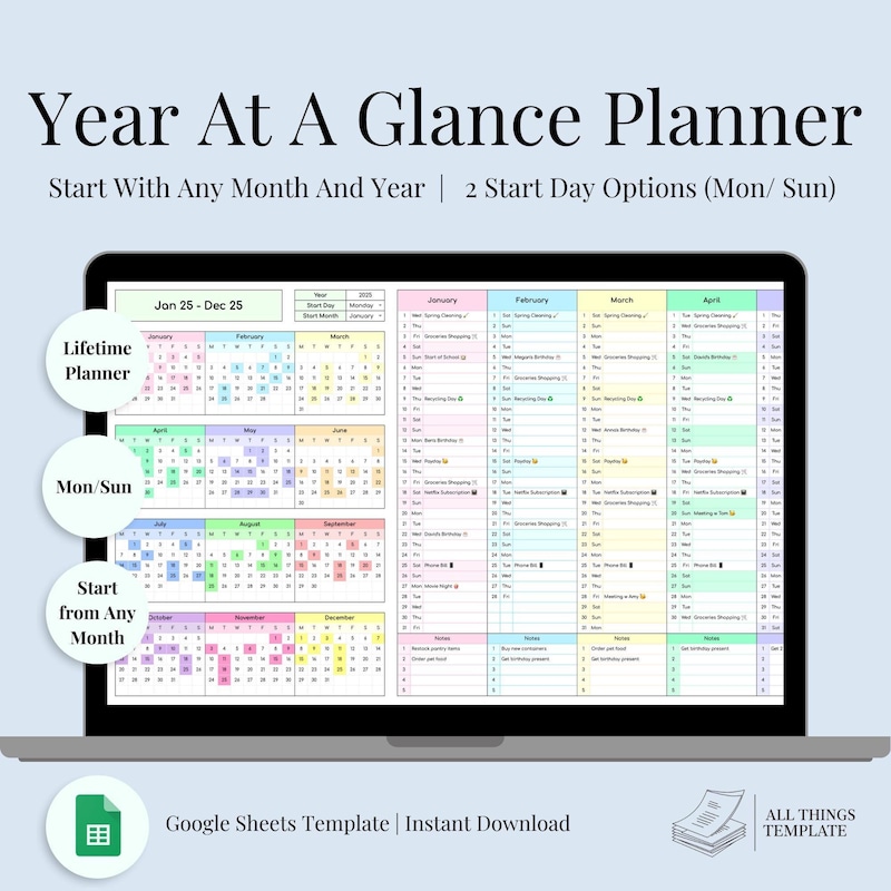 Year at a Glance Goal - Etsy UK