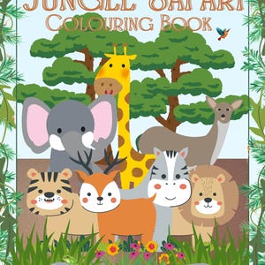 Jungle Safari Digital Colouring Book Print for Kids - Etsy