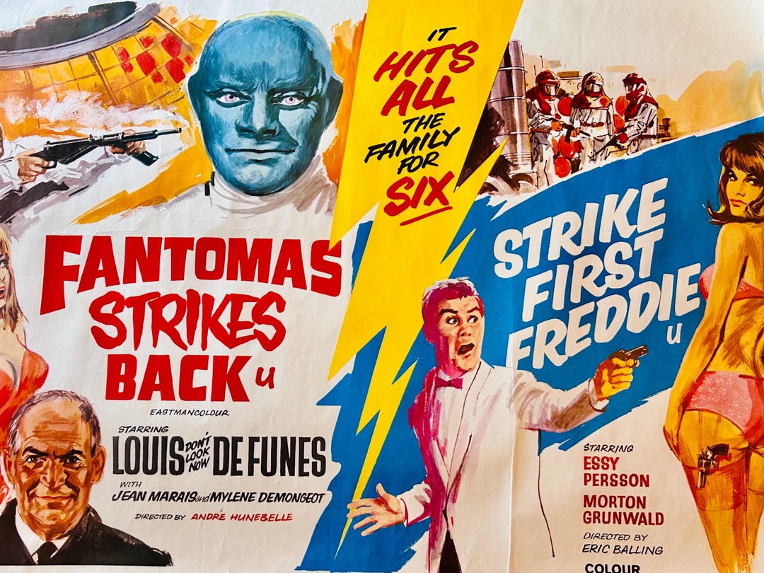 Original Colour Movie Poster 1960’s “fantomas Strikes Back”. - Etsy