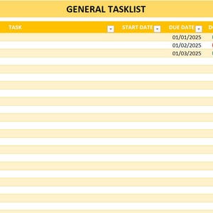 Automated Digital To-do List Excel Template – Daily, Monthly, Annual ...