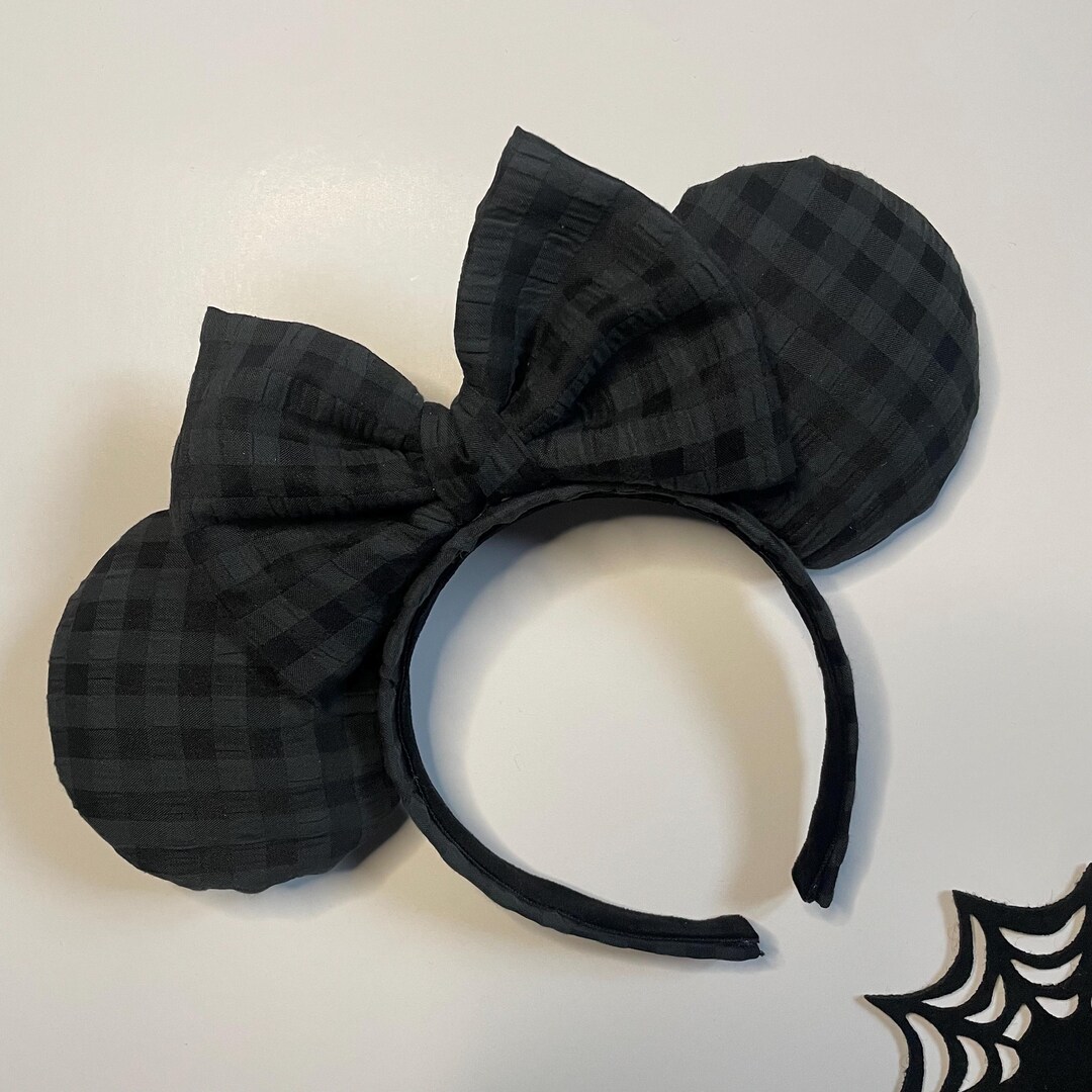Plain Black Plaid Mouse Ears - Etsy